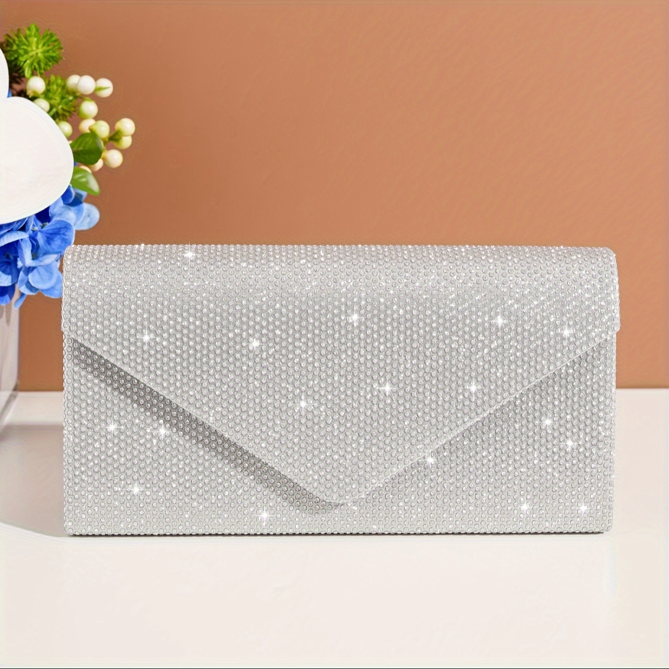 Carnaval Silvery Glitter Mini Long Evening Wallet Flap - Temu Canada