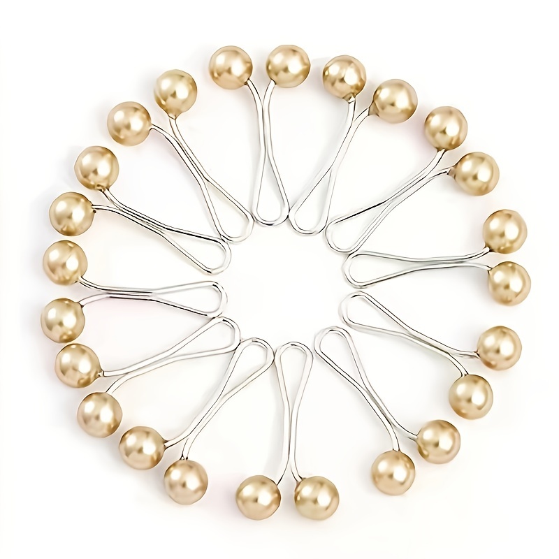 12pcs Faux Pearls Scarf Buckle Scarf Clip Set Ladies Bandana Pin Brooch ...