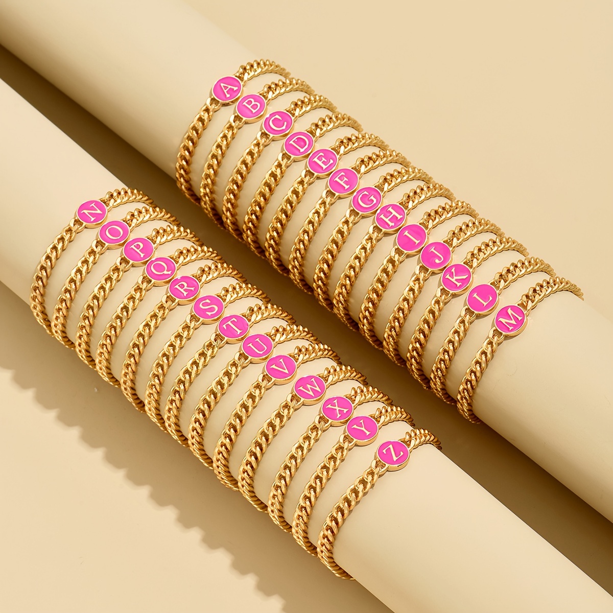 Letter Pattern Cuban Chain Bracelet Elegant Versatile - Temu United Kingdom