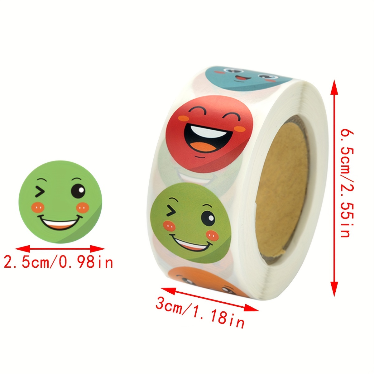 Cute Round Animal Happy Face Fruit Stickers Decorative Label - Temu ...