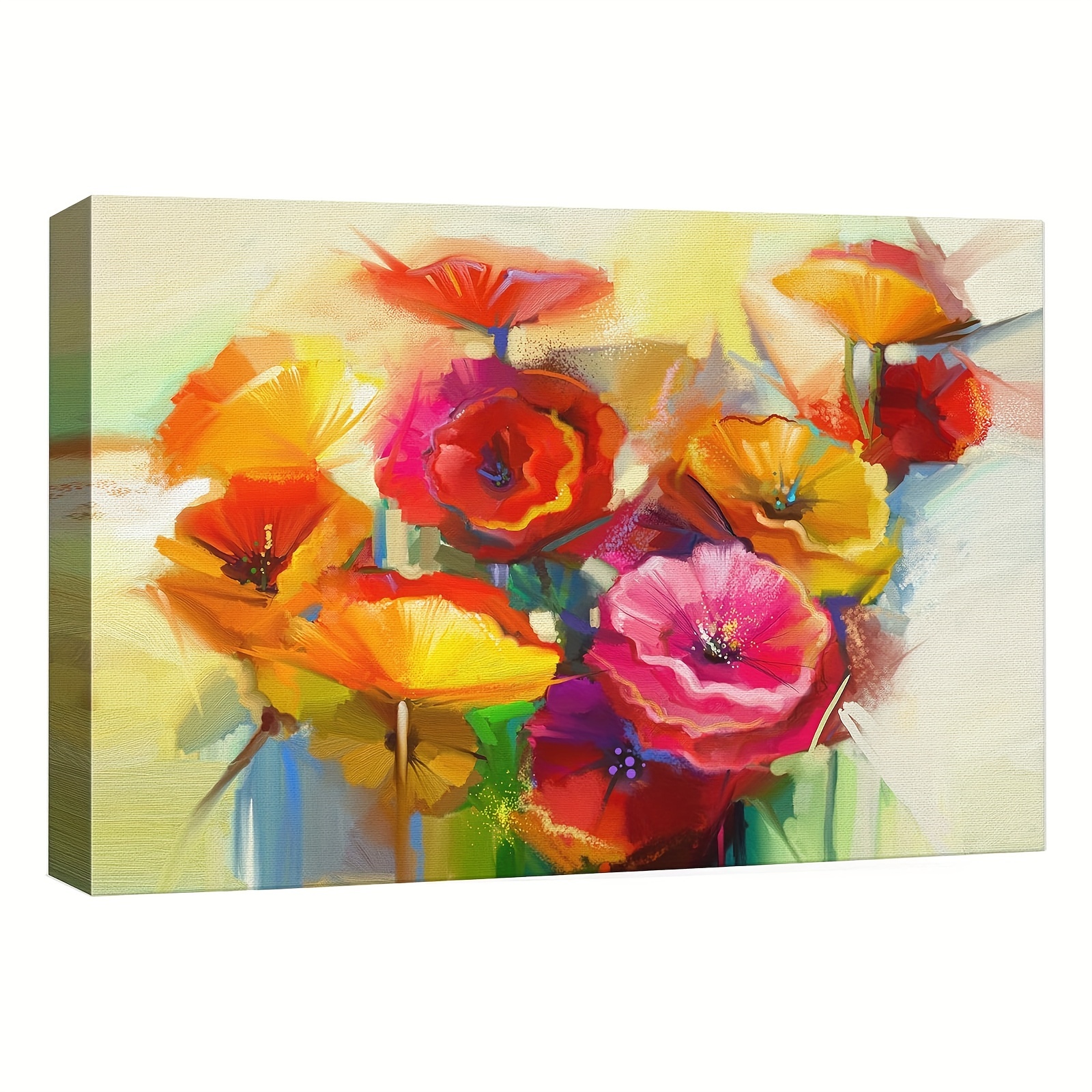 Canvas Print Wall Art Orange Yellow Red Flower Bouquet - Temu United ...