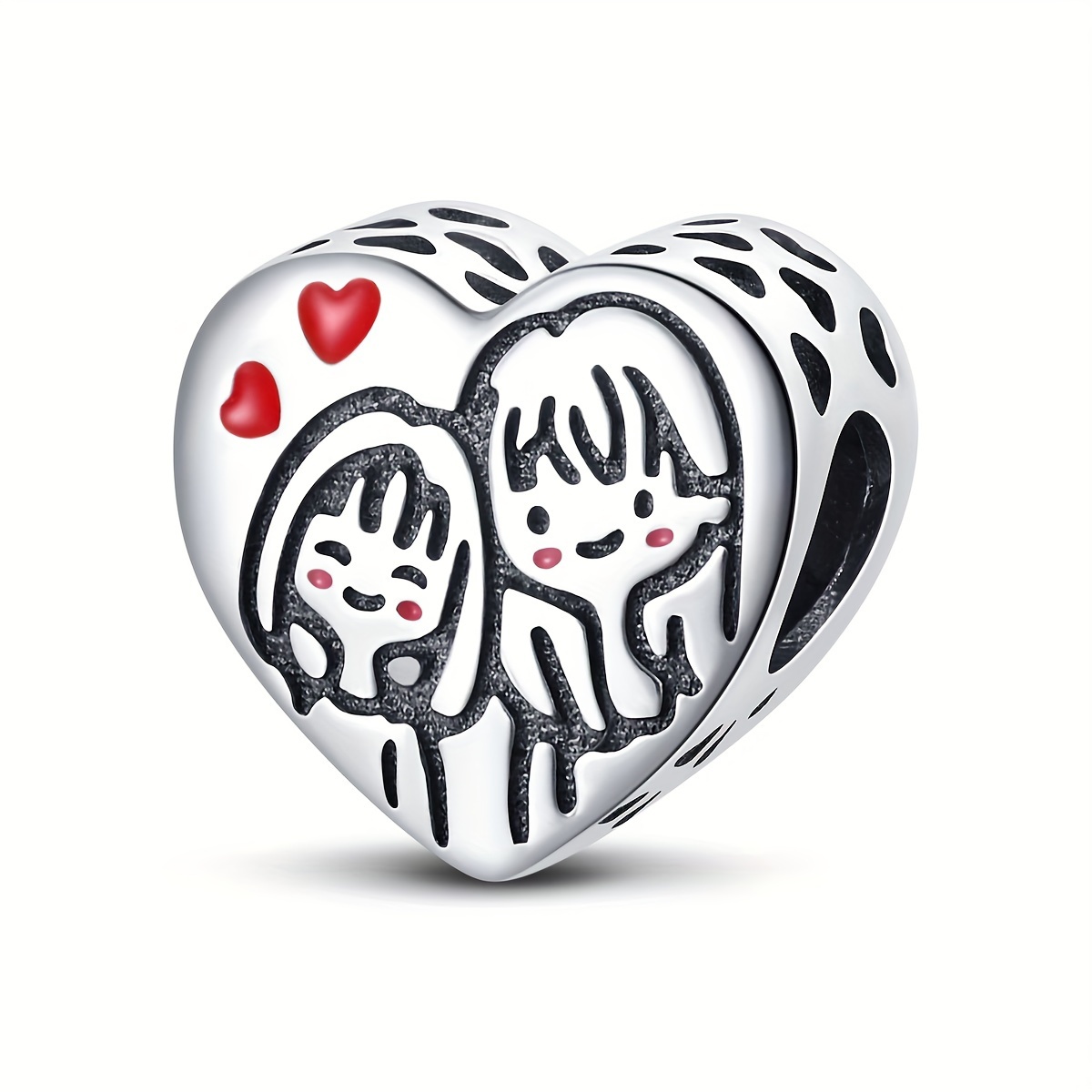 Sweetheart Sister Series Silver Plated Love Heart Friendship - Temu ...