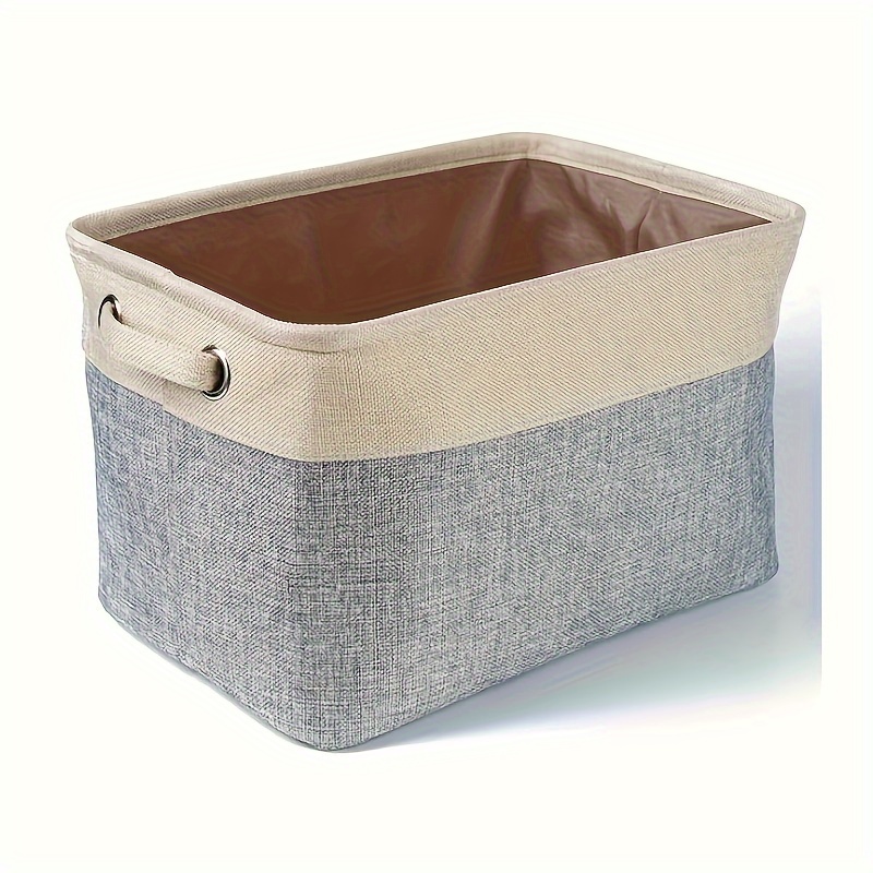 Dog Toy Box Storage Basket Sturdy Grey Brown Foldable Puppy - Temu ...