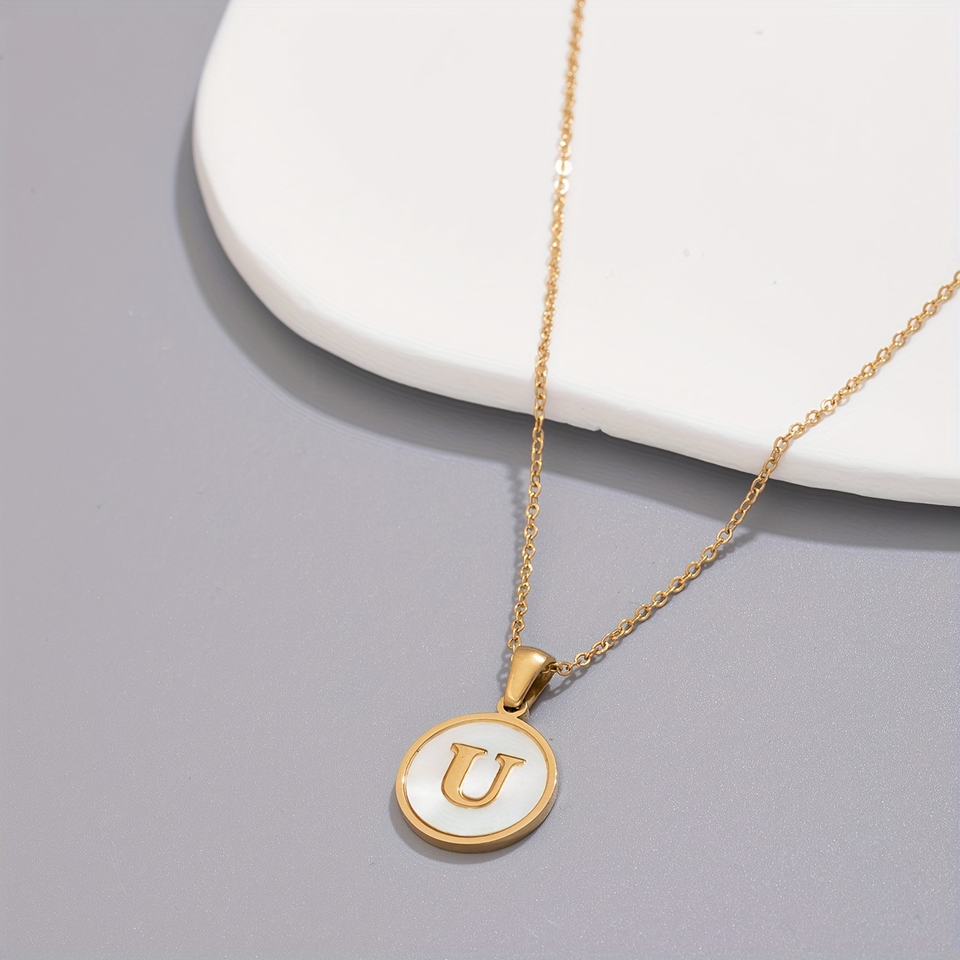 Stainless Steel Round Shape Initial English Letter Shell - Temu United ...