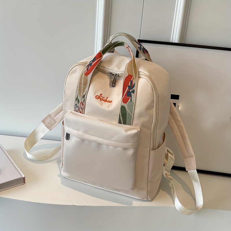 Top Floral Print Handle Backpack Casual Vintage Travel Womens Daypack ...