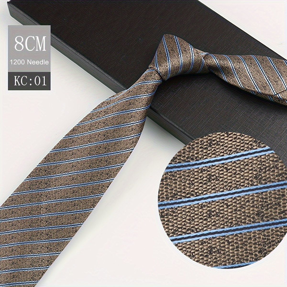 1p British Style Vintage Maillard Striped Tie Of 1200 Needle Fabric For ...