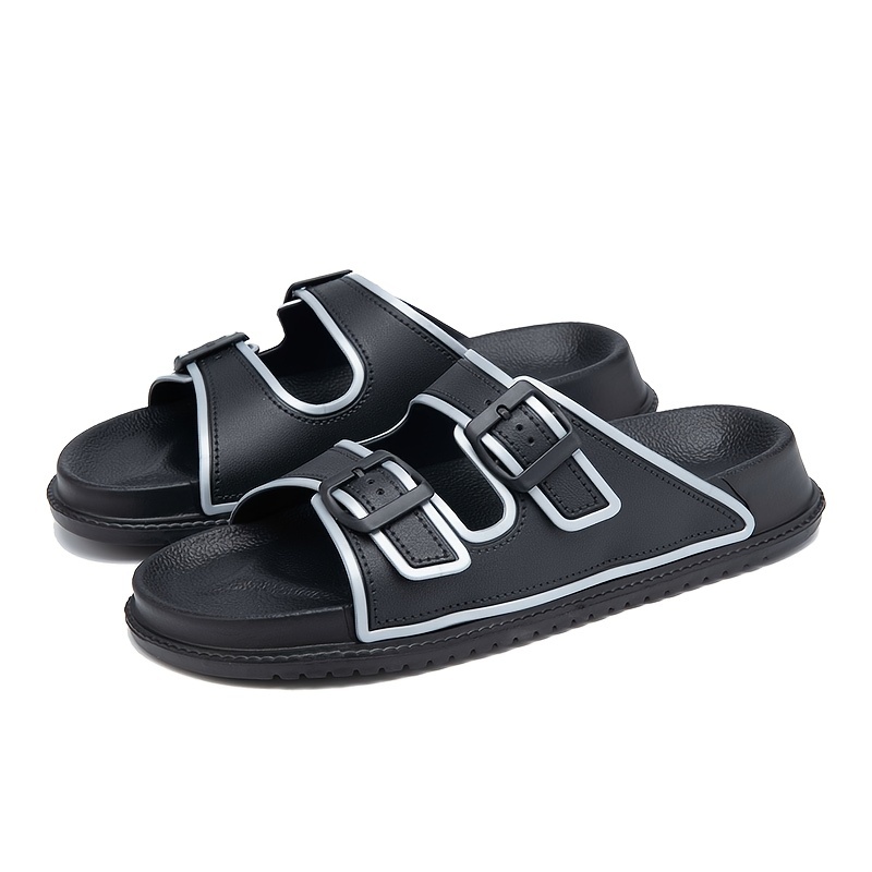Mens Buckle Slides Sandals Casual Non Slip Slippers Open Toe - Temu ...