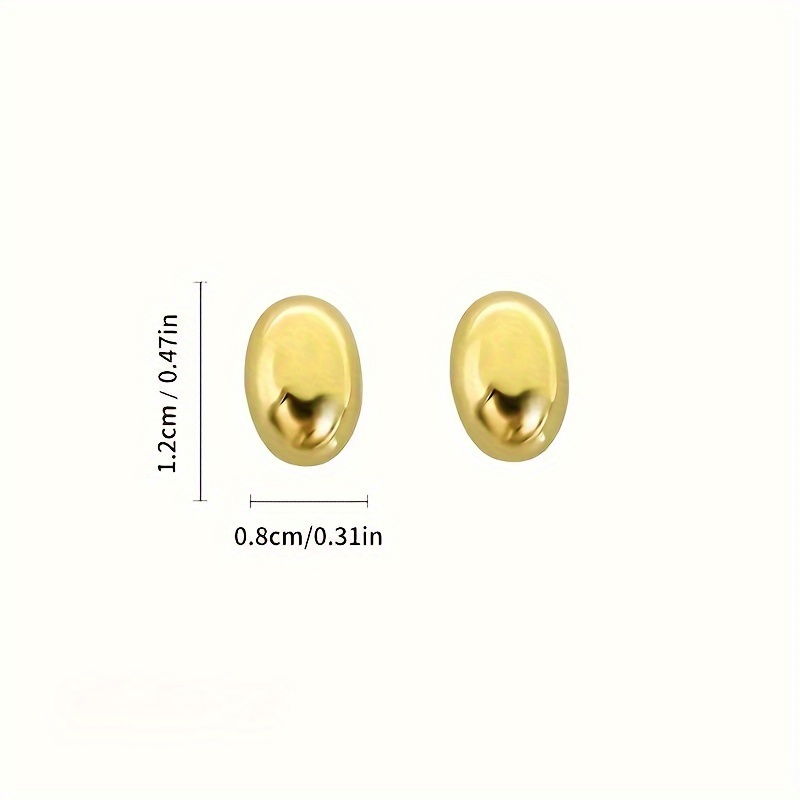 Fashion Minimalist Bean shaped Ear Studs Smooth Oval - Temu Australia