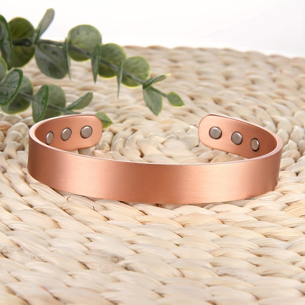 1pc Pure Copper Magnetic Cuff Bracelet For Men With 6pcs 3500gauss Magnets Adjustable Jewelry ...