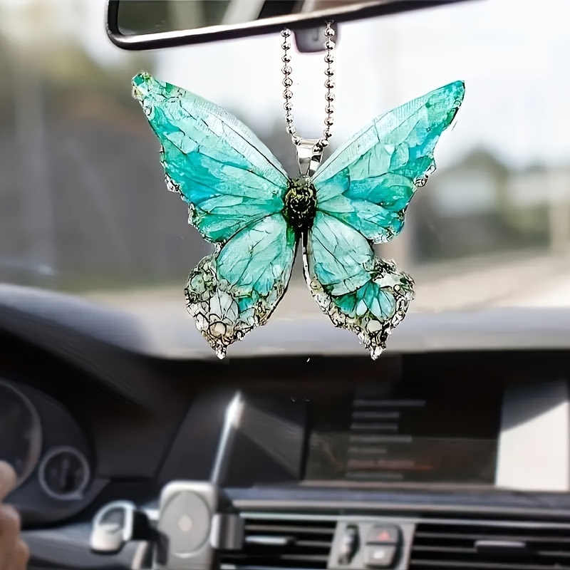 2d Crystal Butterfly Acrylic Ornaments Interior Car Rearview - Temu ...