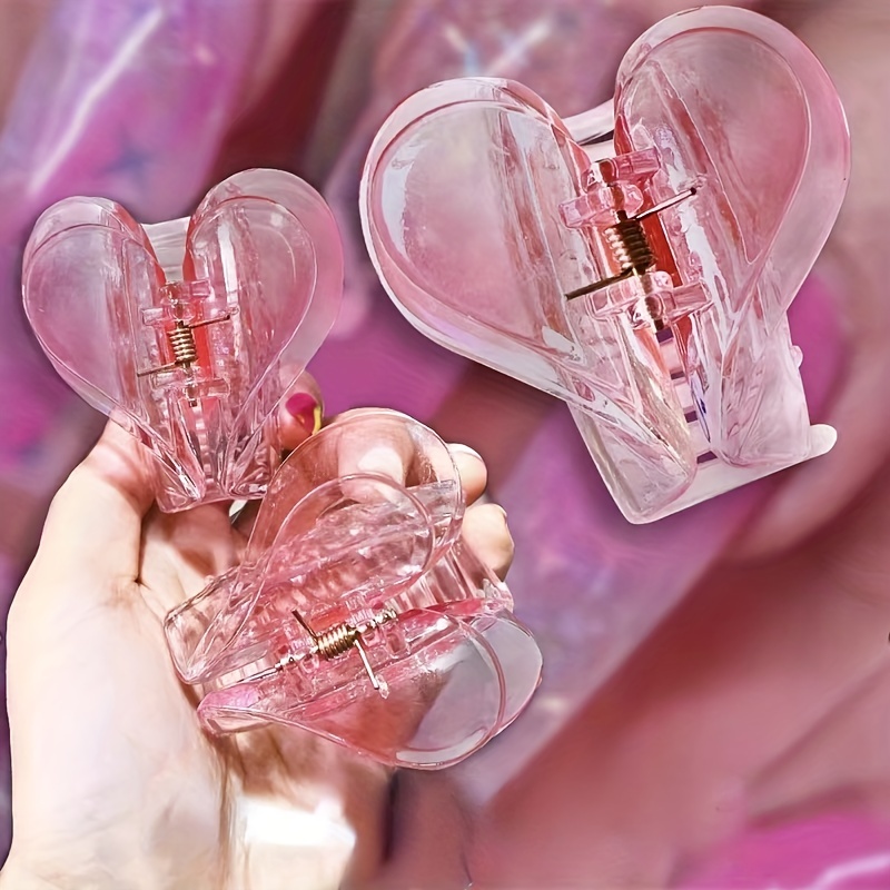 Y2K 愛のヘアピン透明蝶形のヘア爪 後頭部 なサメ 女性のヘア - Temu Japan