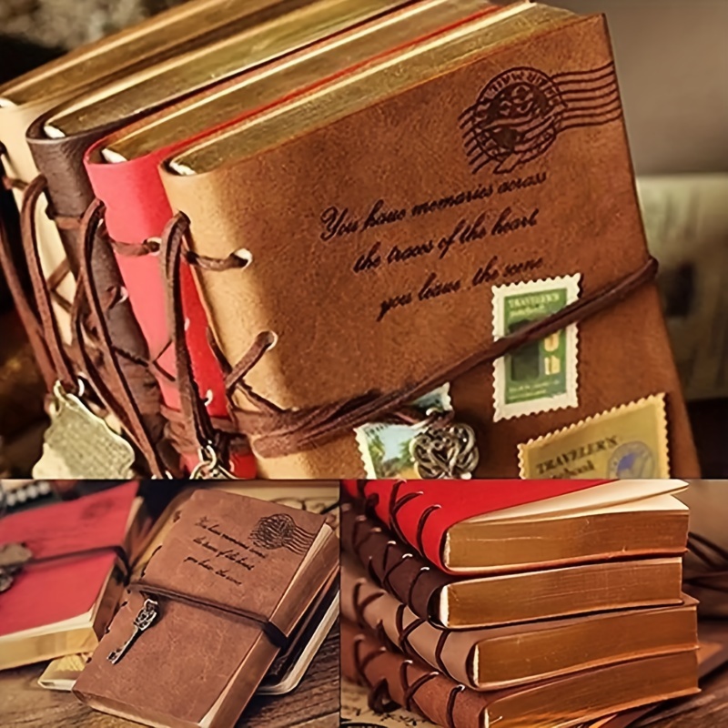Journal Notebook Pu Leather Writing Classic Key Bound Retro - Temu Canada