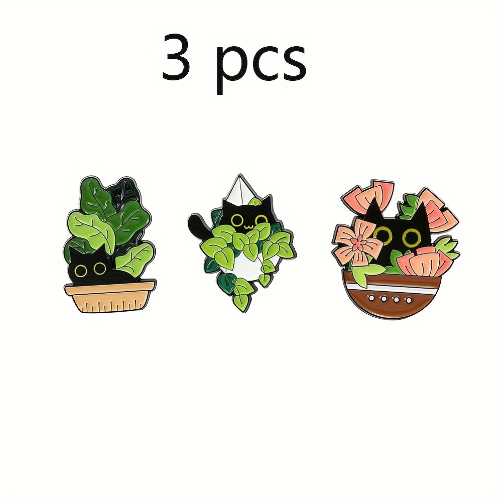 Cute Black Cat Series Brooch Cartoon Enamel Pin Paint Badge - Temu ...