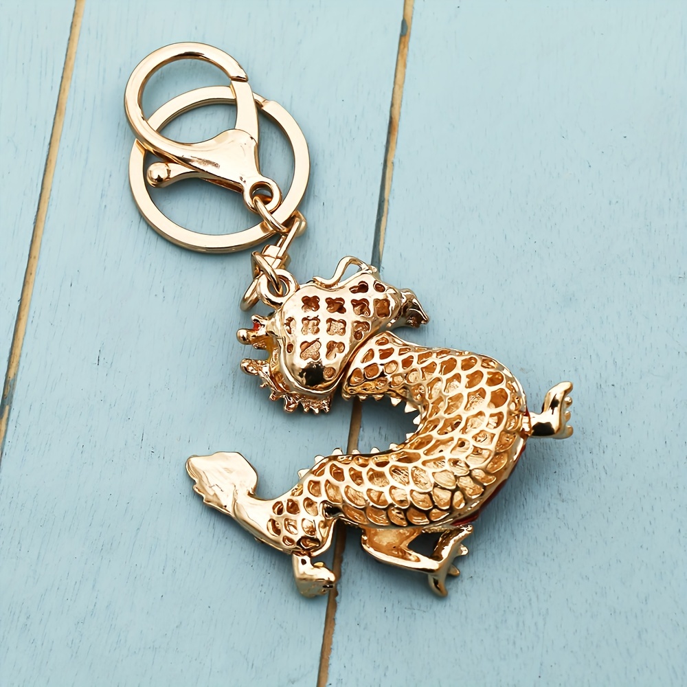 1pc inlaid pendant creative chinese style dragon keychain metal alloy ...