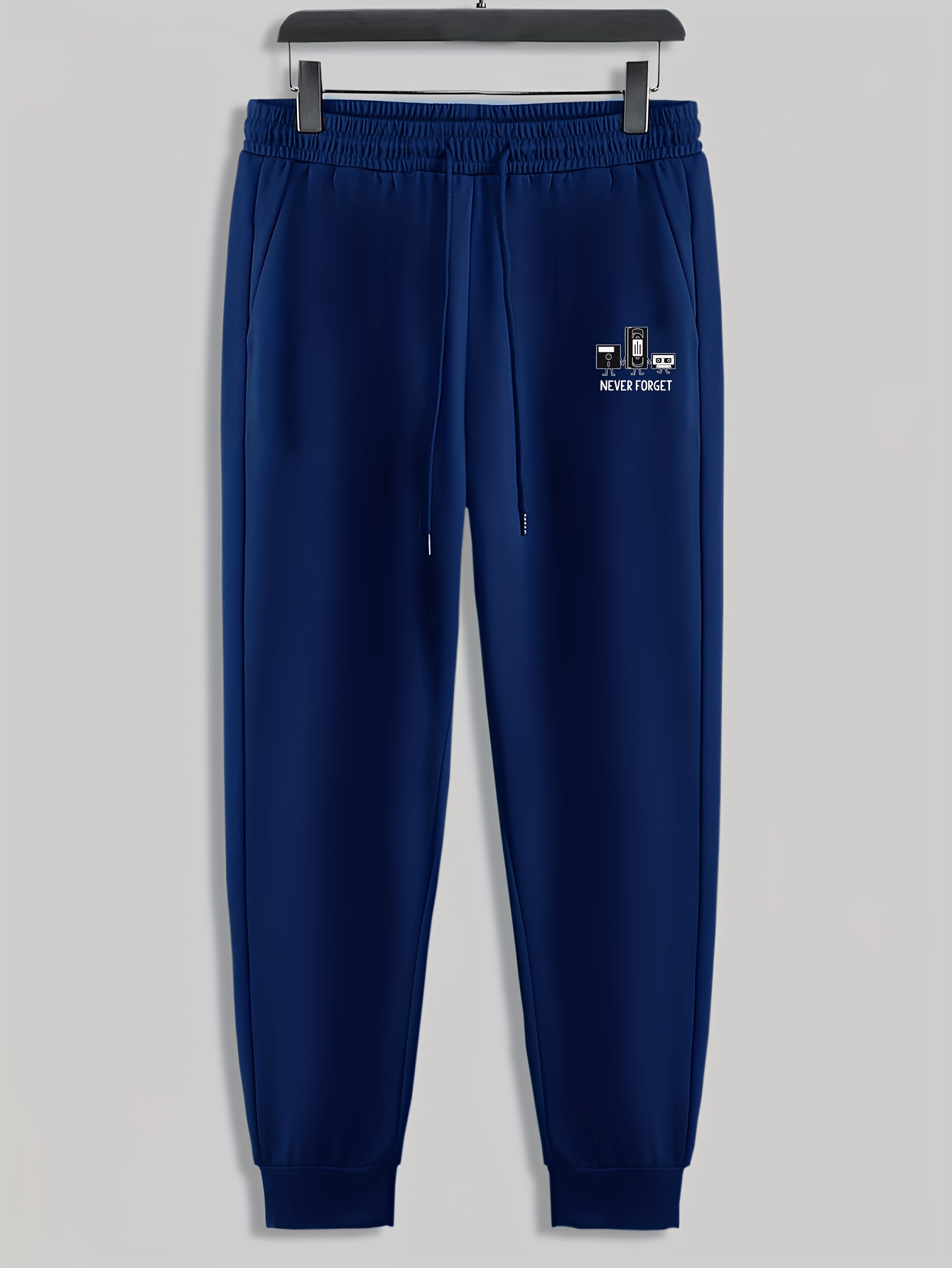 Never Forget Print Mens Pants Drawstring Sweatpants Loose Temu Canada