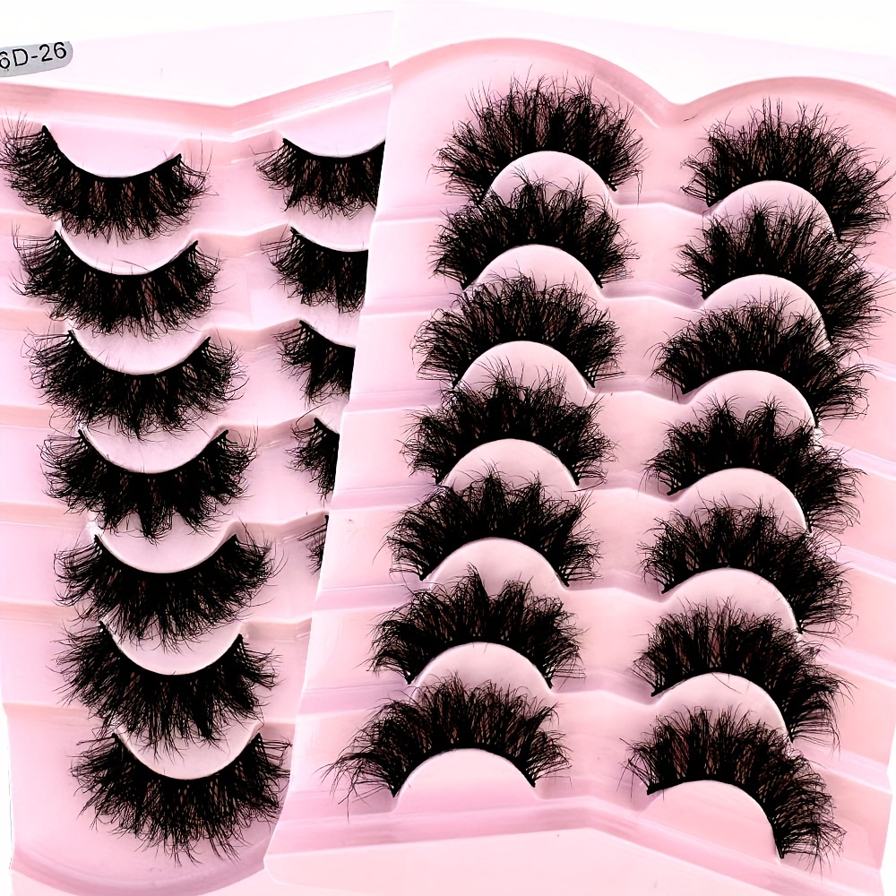 Full Strip Eyelashes Thick Slender Fluffy False Eyelashes - Temu United ...