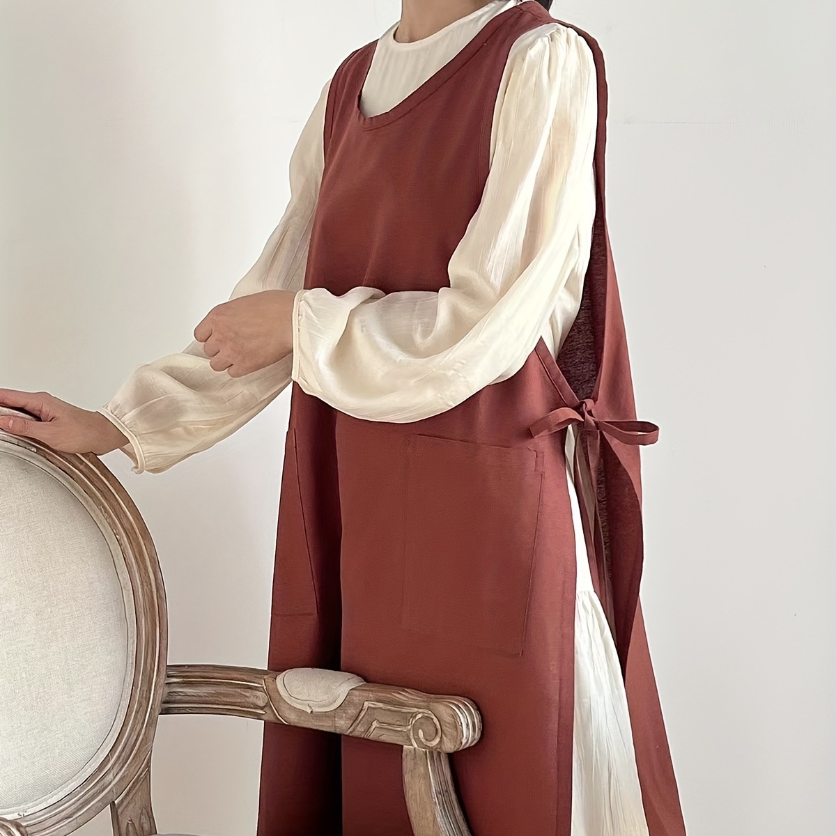 Adjustable Floral Apron Pockets Chef Gardening Cooking - Temu Australia