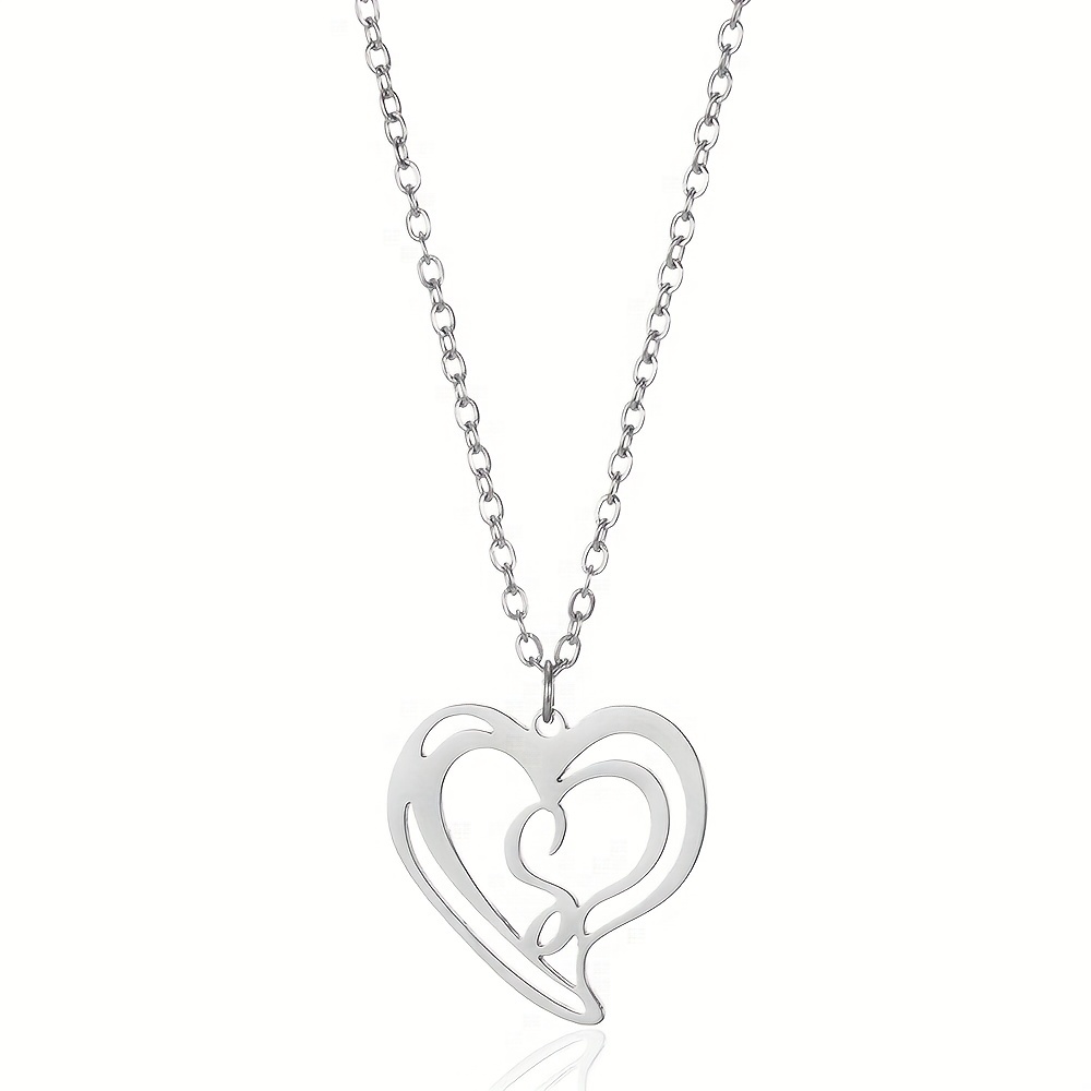 Stainless Steel Love Heart Hollow A z English Initial - Temu United Kingdom