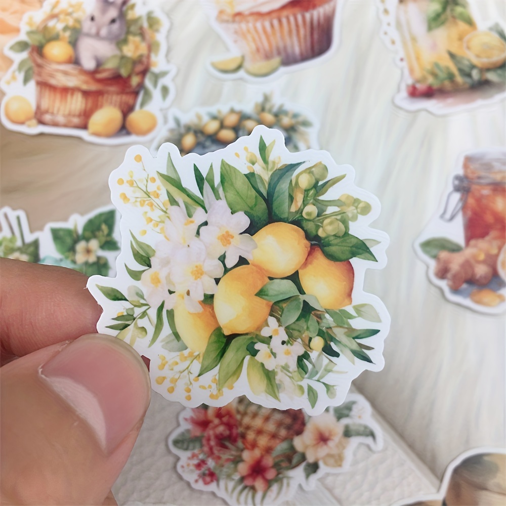 New Hand Account Stickers Creative Lemon Strawberry Stickers Temu