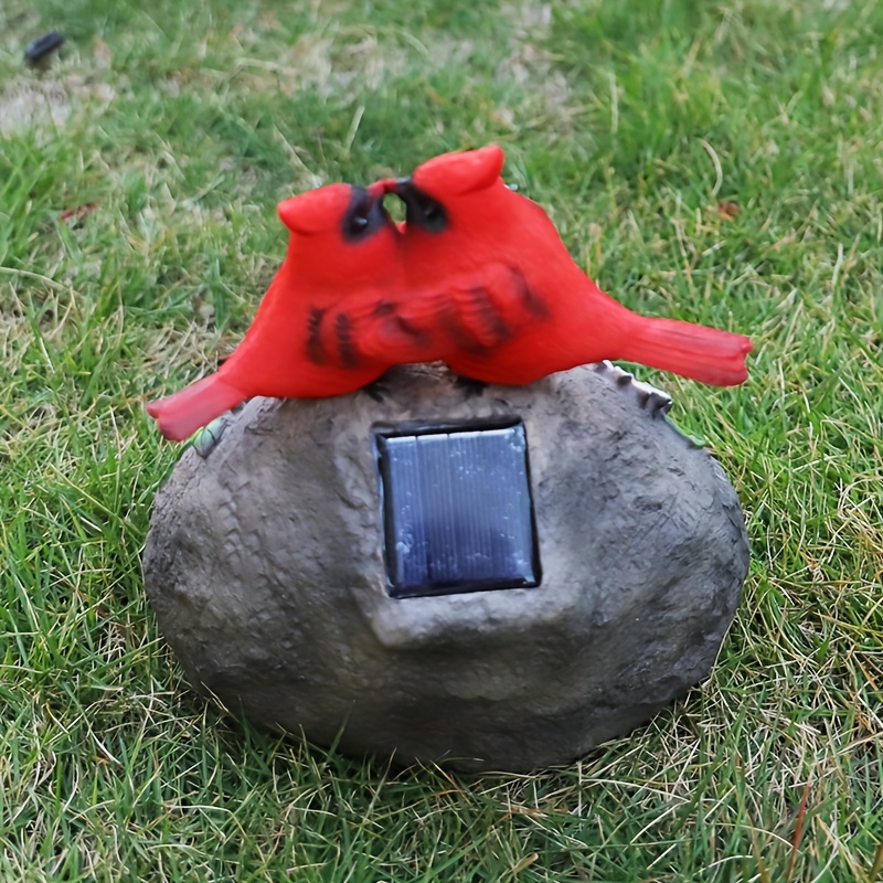 Solar Bird Statue Birds Figurine Outdoor Garden - Temu