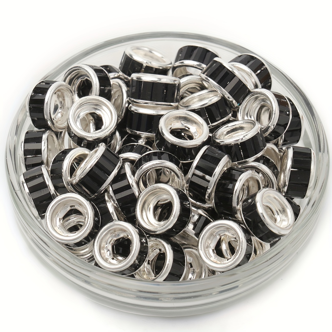 Large Hole Drill Ring Rhinestone Spacer Beads Jewelry Making - Temu ...