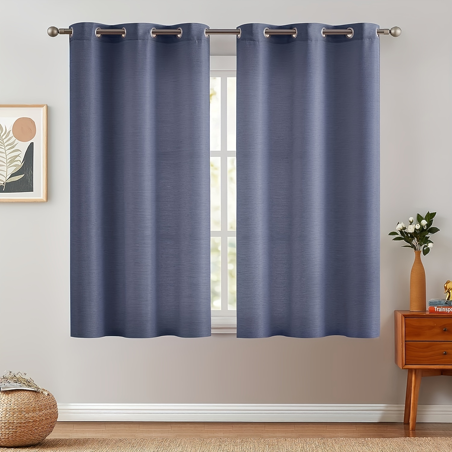 2pcs Rideaux À Œillets Unis Salon Bureau Décoration Maison - Temu ...