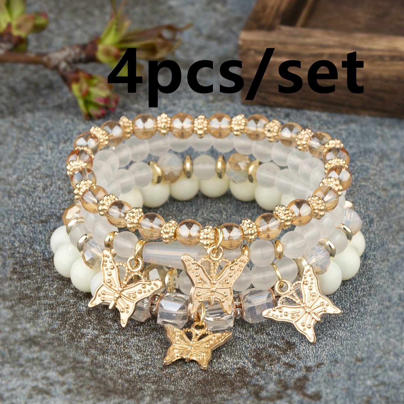 Chic Stacking Bracelets Made Spherical Beads Trendy - Temu United Kingdom