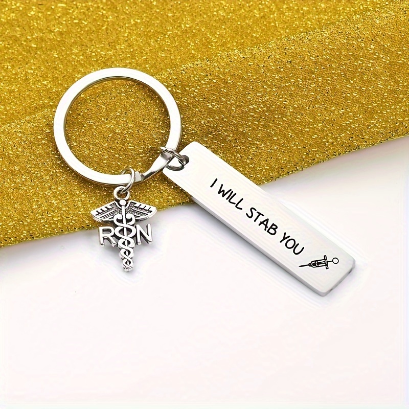 Monogrammed Stainless Steel Keychain For Nurses Day Gift | Temu Temu ...