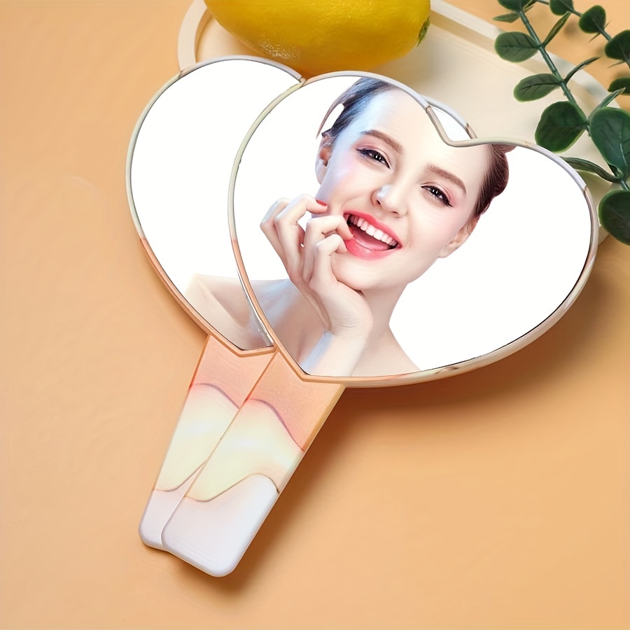 Stars Pattern Hand Mirror Cute Cosmetic Touch-up Mirror With Handle ...