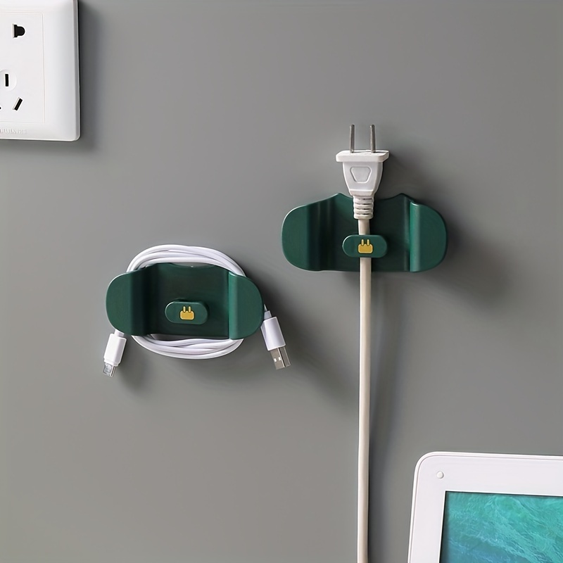 10c プラグホルダー パンチフリー強粘着フック 壁掛け収納電源コード固定具 ワイヤークランプワインダー Temu Japan