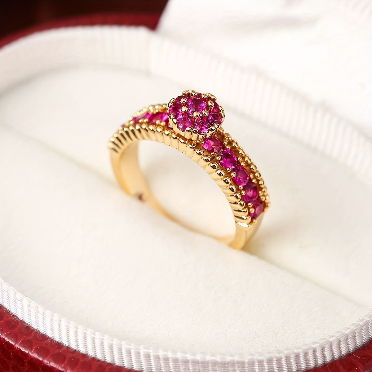 Elegant Promise Ring 18k Plated Paved Shining Zirconia - Temu United ...