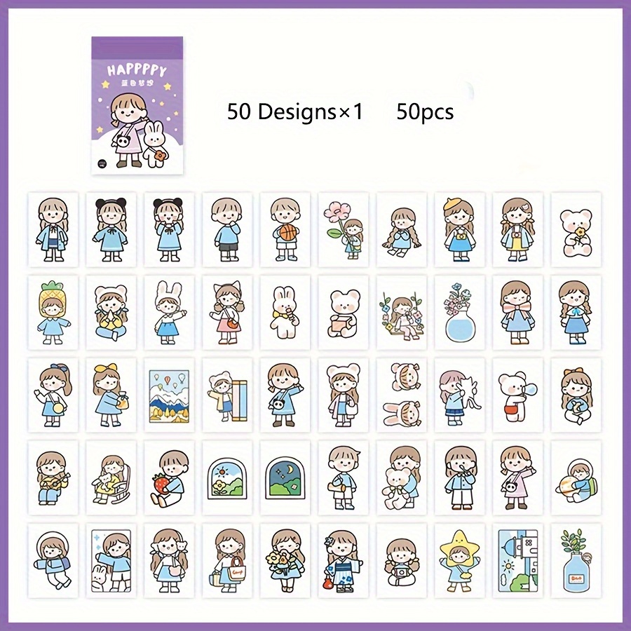 Washi Paper Stickers Book Cartoon Cute Material Decorative - Temu Australia