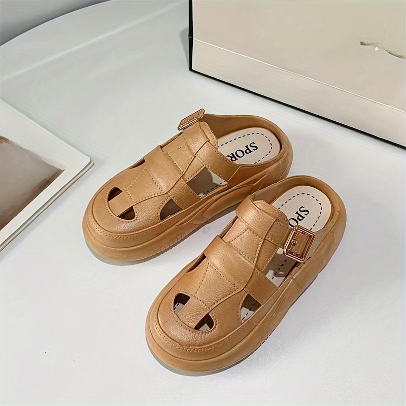 Women's Solid Color Pvc Sandals Slip Soft Sole Platform - Temu United ...