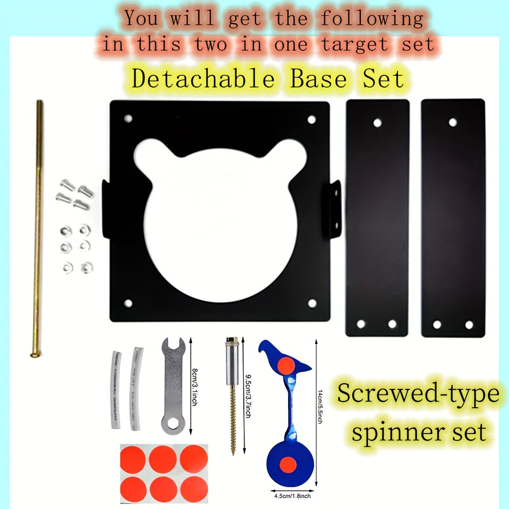 2-in-1 Small Spinner Target Set, Screwed-type (in Wooden Surface) With ...