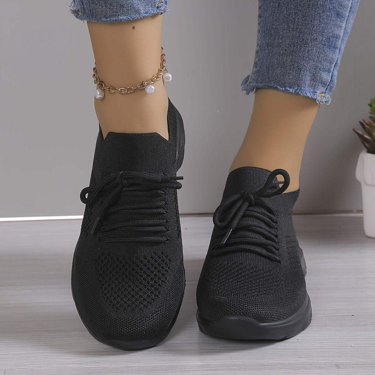 Women's Solid Color Mesh Sneakers Lace Breathable Casual - Temu United ...