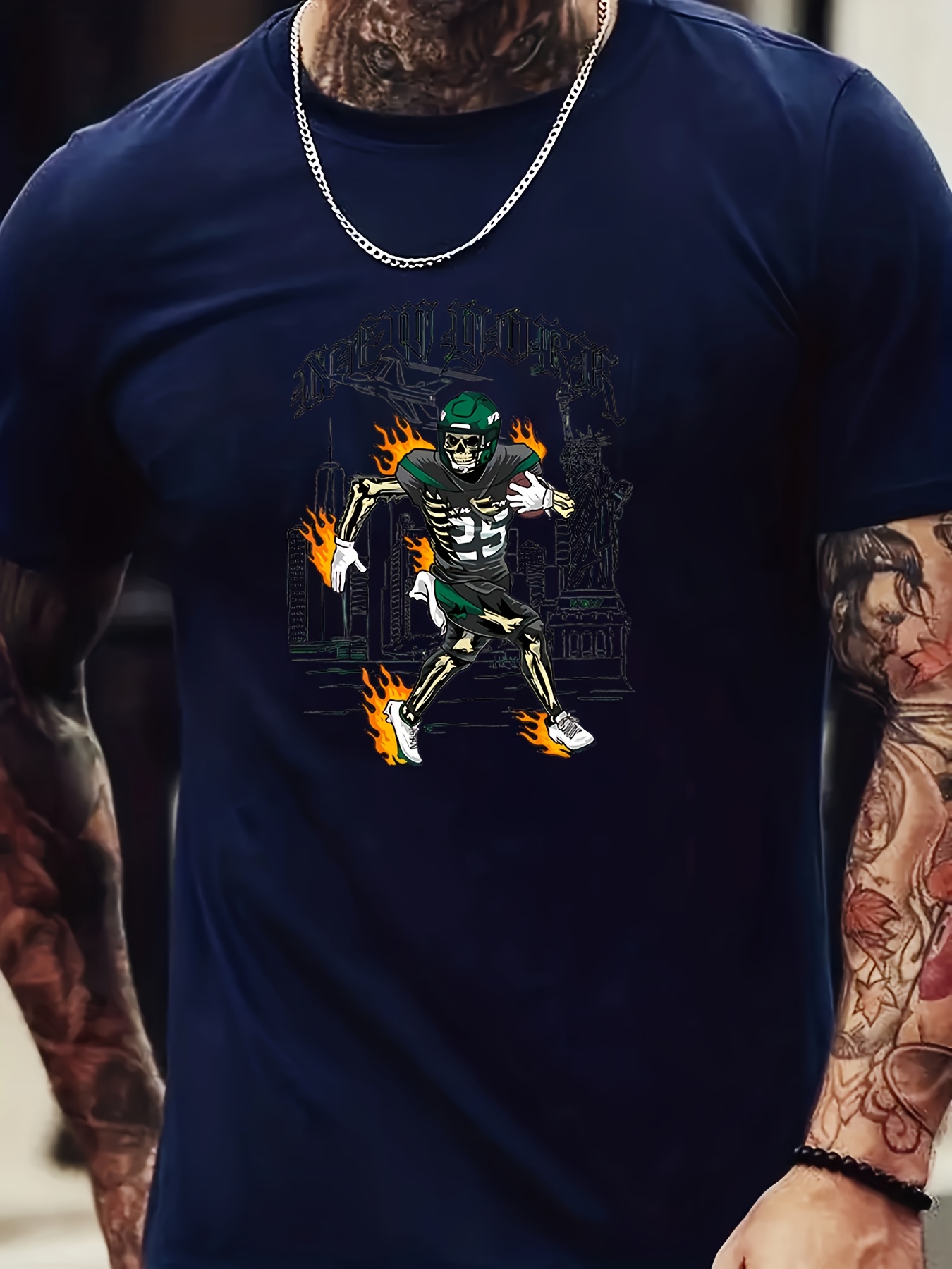 Skeleton Print Men's Trendy Short Sleeve T shirts Comfy - Temu Denmark