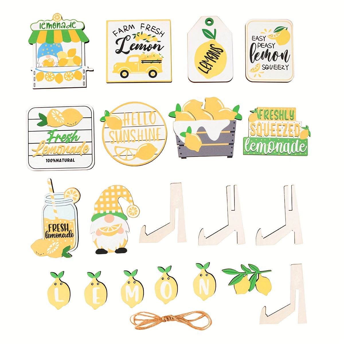 Rustic Farmhouse Lemon Tiered Tray Decorative Wooden Kitchen - Temu