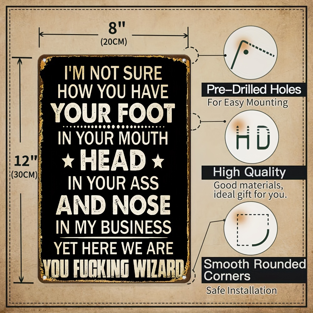 Sarcastic Metal Vintage Tin Signs Don't Know Put Foot In - Temu