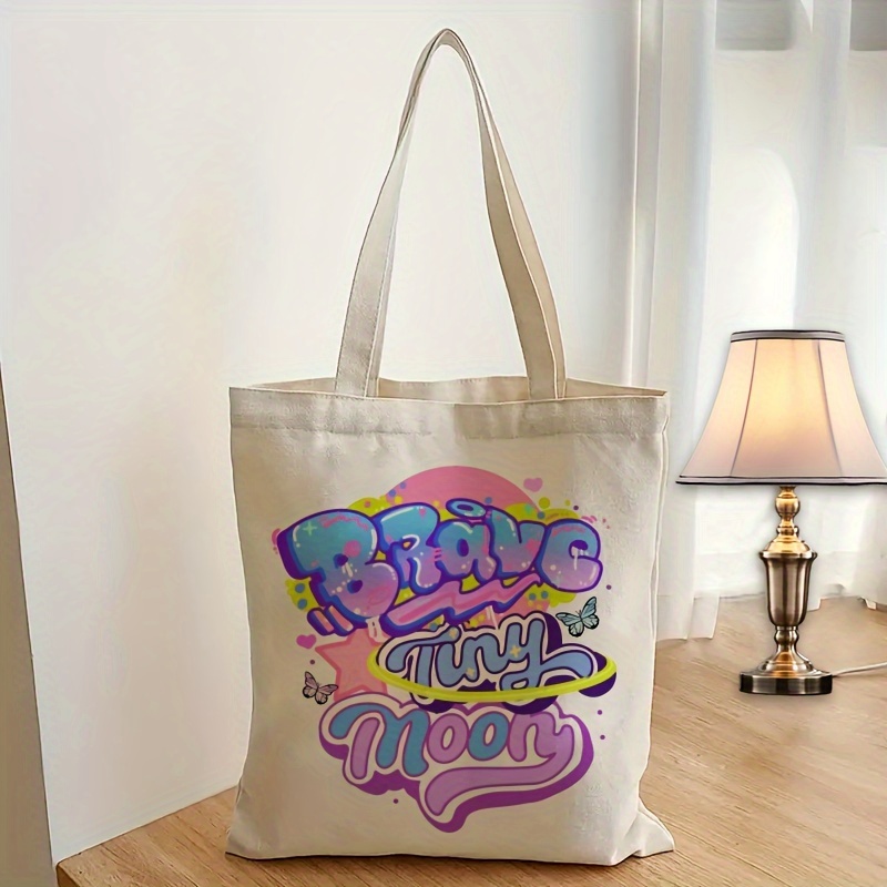 Trendy Fancy Letter Graffiti Print Tote Bag Portable Large - Temu United Kingdom