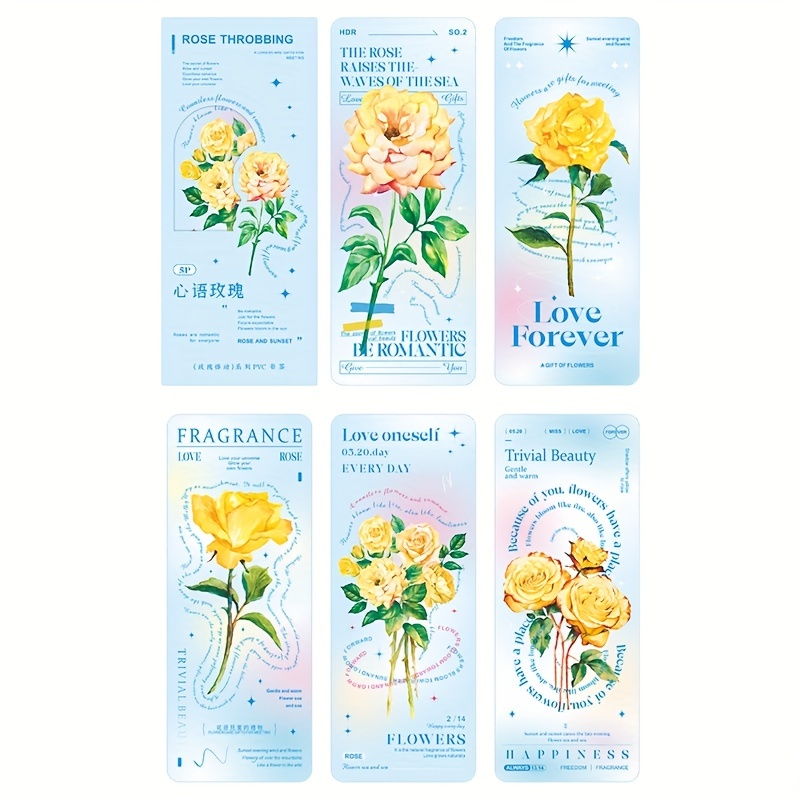 Pvc Bookmarks Rose Theme Journal Diy Decoration Material - Temu New Zealand