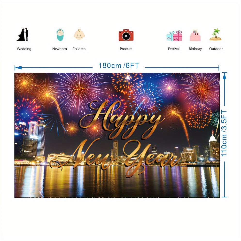 New Year Party Background Logo Poster Banner New Year Party - Temu New ...