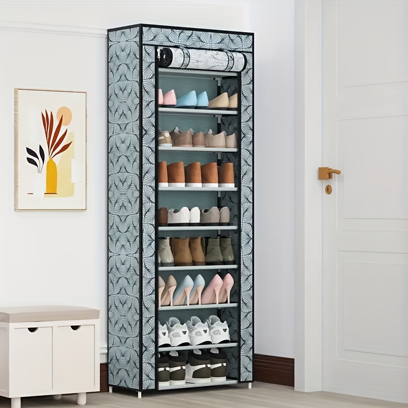 Multi layer Shoes Rack Dustproof Curtain Free Standing Shoes - Temu ...