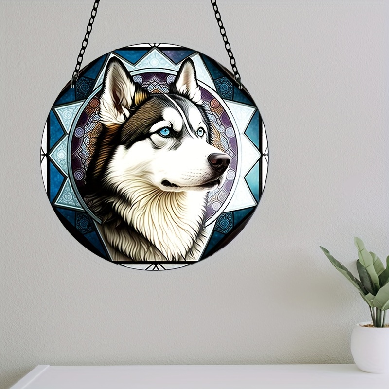 Dog Husky Window Hangers Acrylic Light Traps Send A Metal - Temu