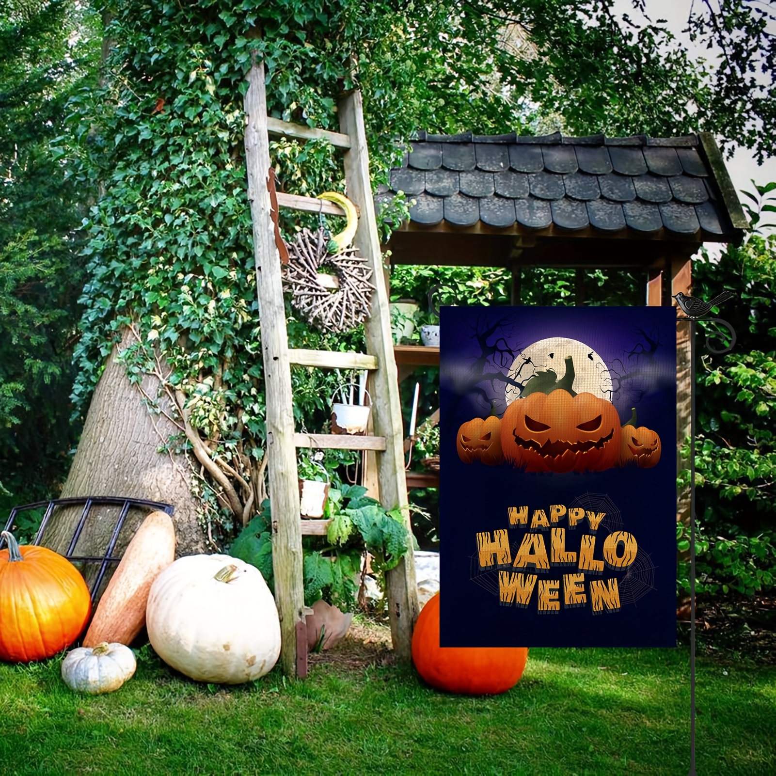 Happy Halloween Garden Flag Pumpkin Flags Decorations Burlap - Temu ...