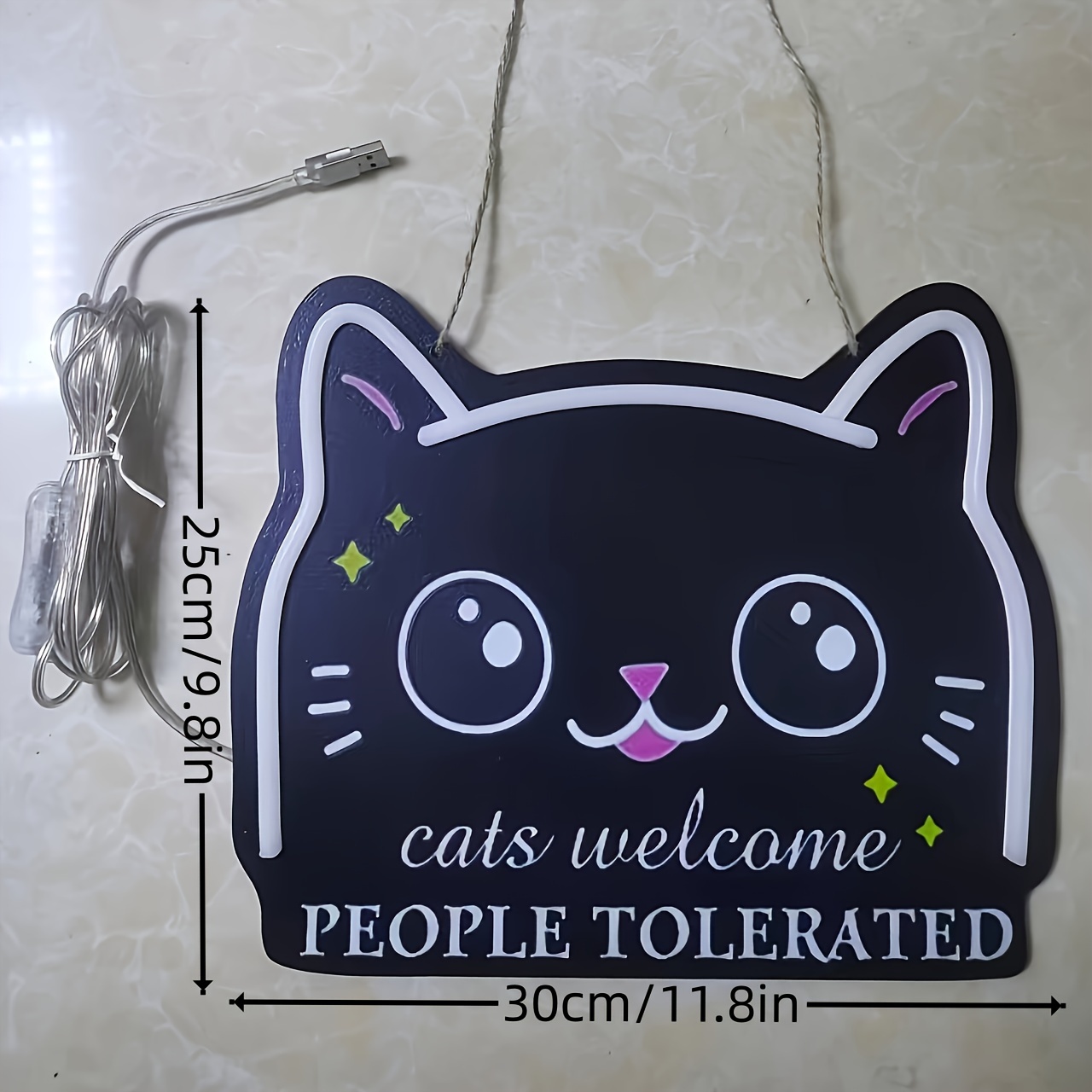 Cute Cat Shape Neon Lights Multipurpose Decorative Wall - Temu