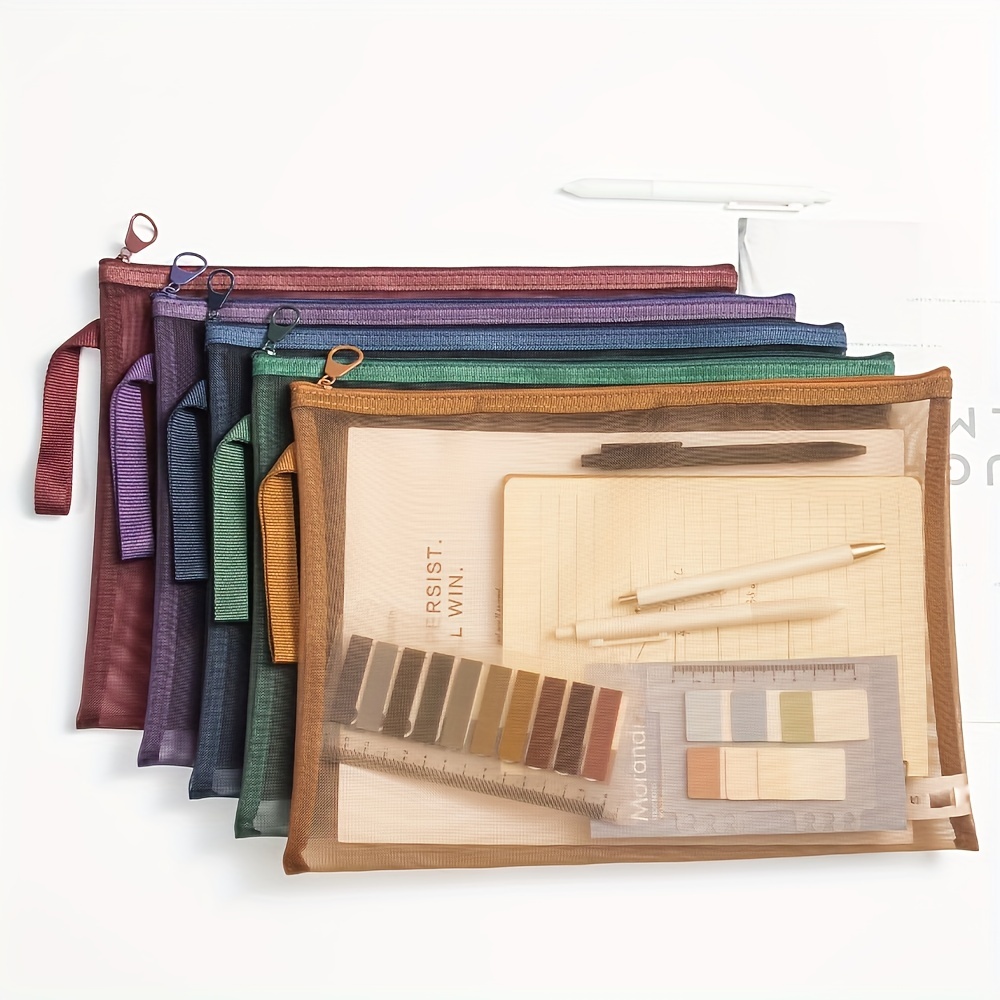 Color Random Pack Mesh File Folder Soft And Foldable Zipper - Temu ...