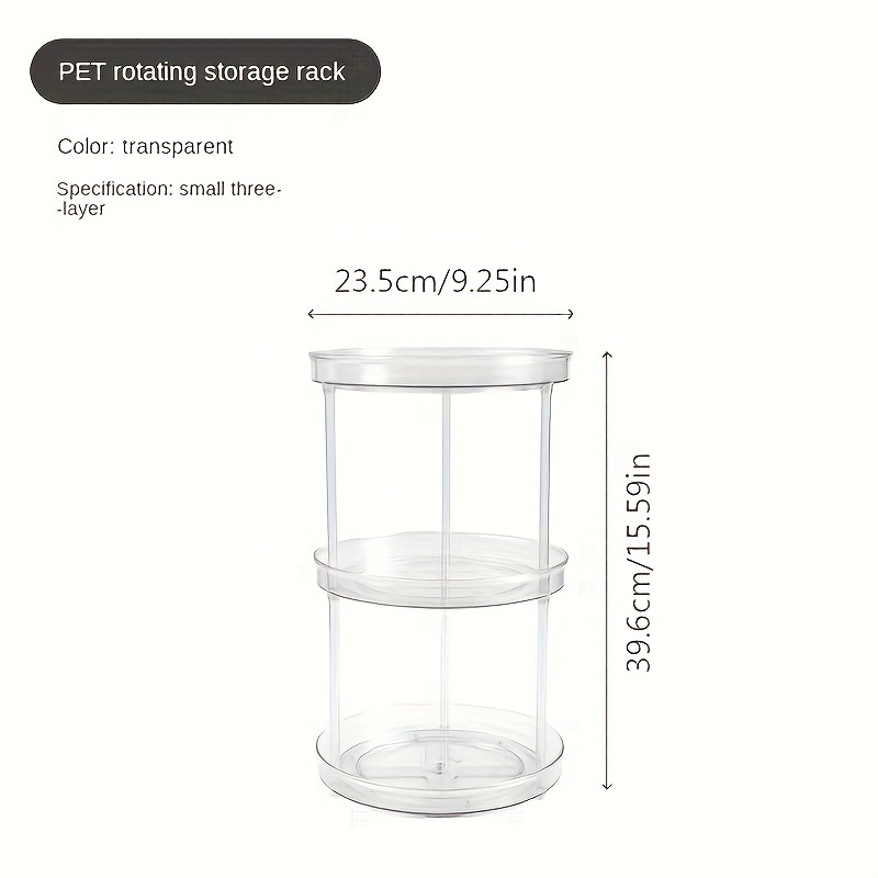 Clear Makeup Storage Rack 3 layer 360 Degree Rotating - Temu Canada