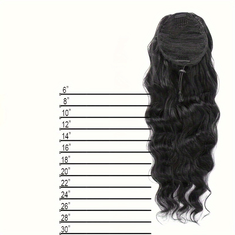 Loose Deep Wave Drawstring Ponytail Extensions Black Body - Temu United ...