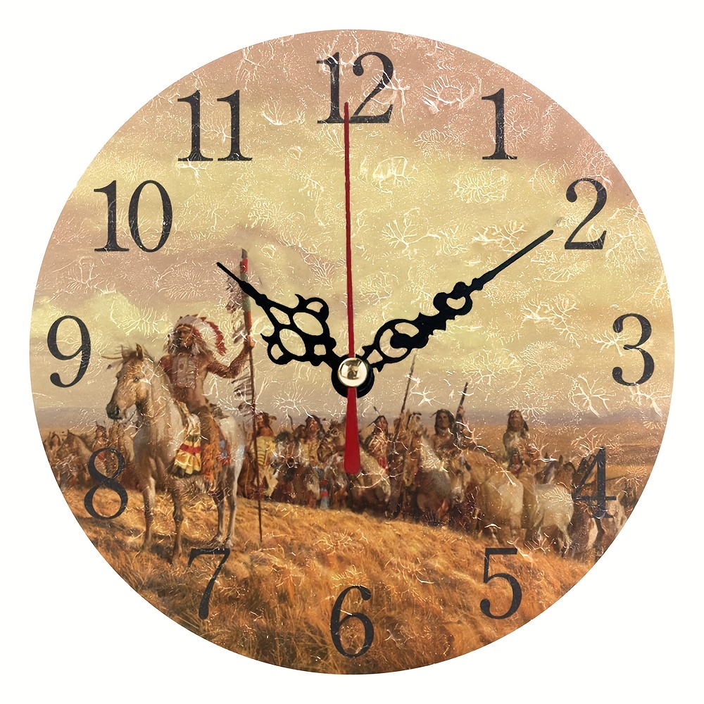 Wall Clock American Native Silent Non Ticking Operated Round - Temu ...