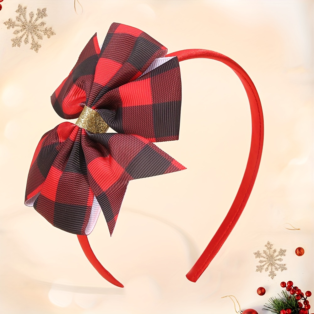 1pc Baby Girls Christmas Headband Christmas Tree Snowflake Bows ...